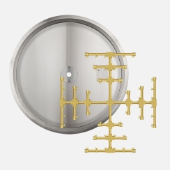 Fire By Design 24 Inch Round Drop-In Pan and Brass Burner Kit - 24V AWEIS